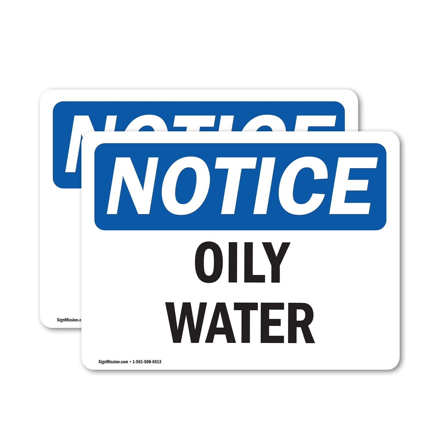 (2 Pack) Oily Water OSHA Notice Sign 10 Inch X 7 Inch Vinyl Label Decal ...