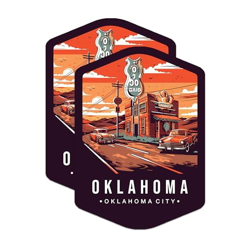 (2 Pack) Oklahoma State and Capitol Magnets - OK State Magnet - Choose ...