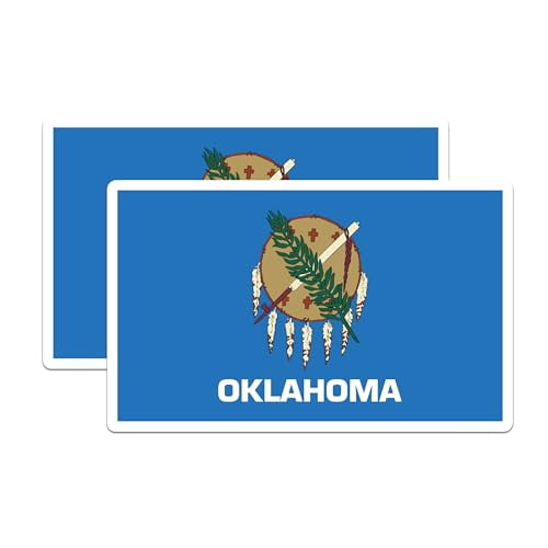 (2 Pack) Oklahoma State Flag Stickers - OK State Flag Sticker - Choose ...