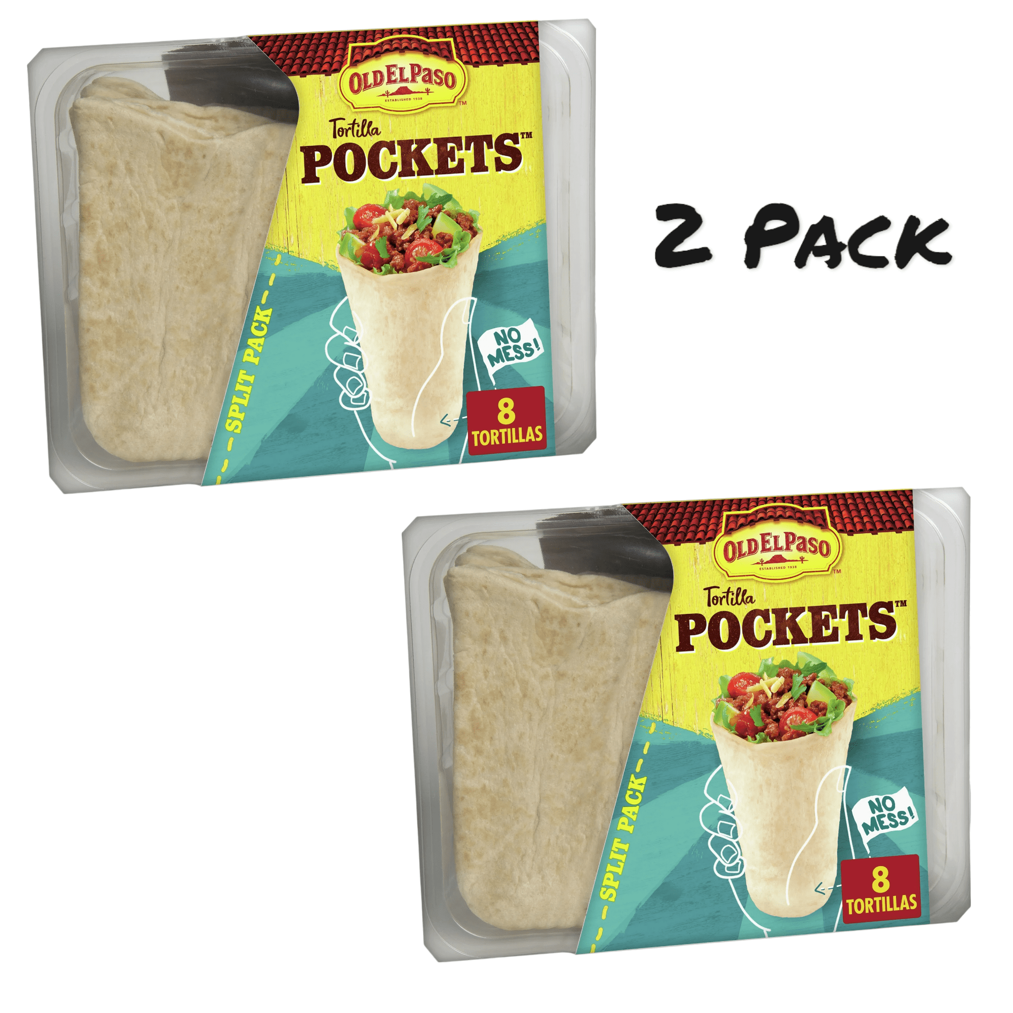 ( 2 Pack ) Old El Paso Flour Tortilla Pockets, 8 Pockets, 8.4 oz ...