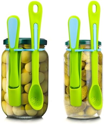 2 Pack Olive Spoon & Pickle Fork Grabber Tool, Picker for Jar, Kitchen ...