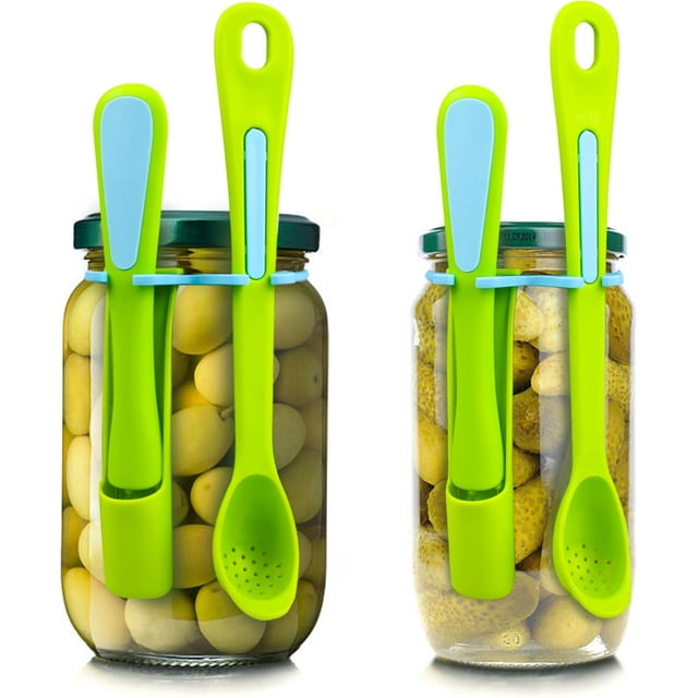 2 Pack Olive Spoon & Pickle Fork Grabber Tool, Picker for Jar, Kitchen ...