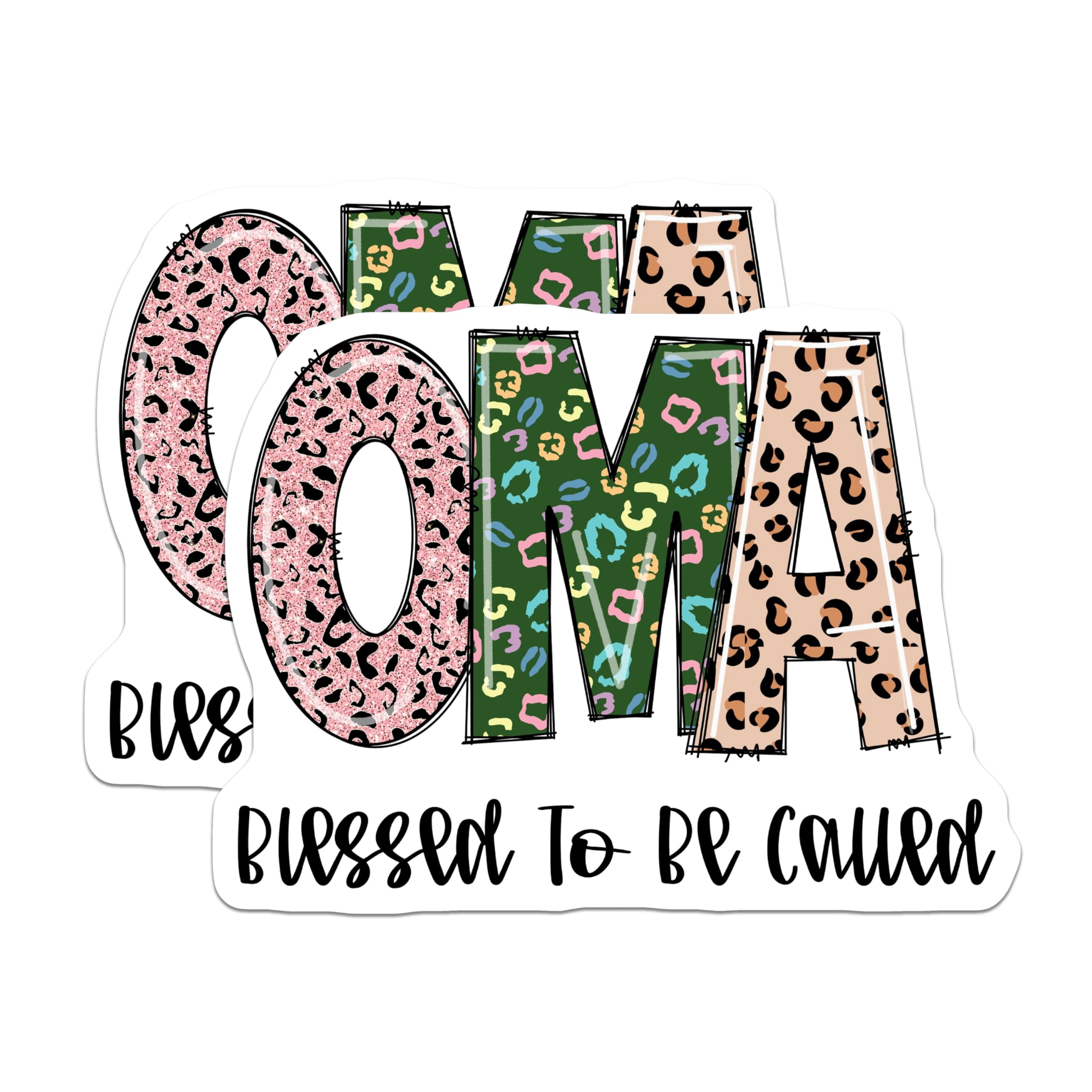 (2 Pack) Oma Stickers - Blessed Oma Sticker - Grandma Decals - 5" On ...