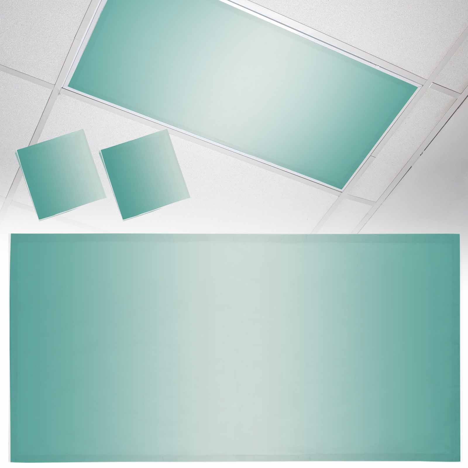 2 Pack Ombre Fluorescent Light Covers for Ceiling Lights Teal Green ...