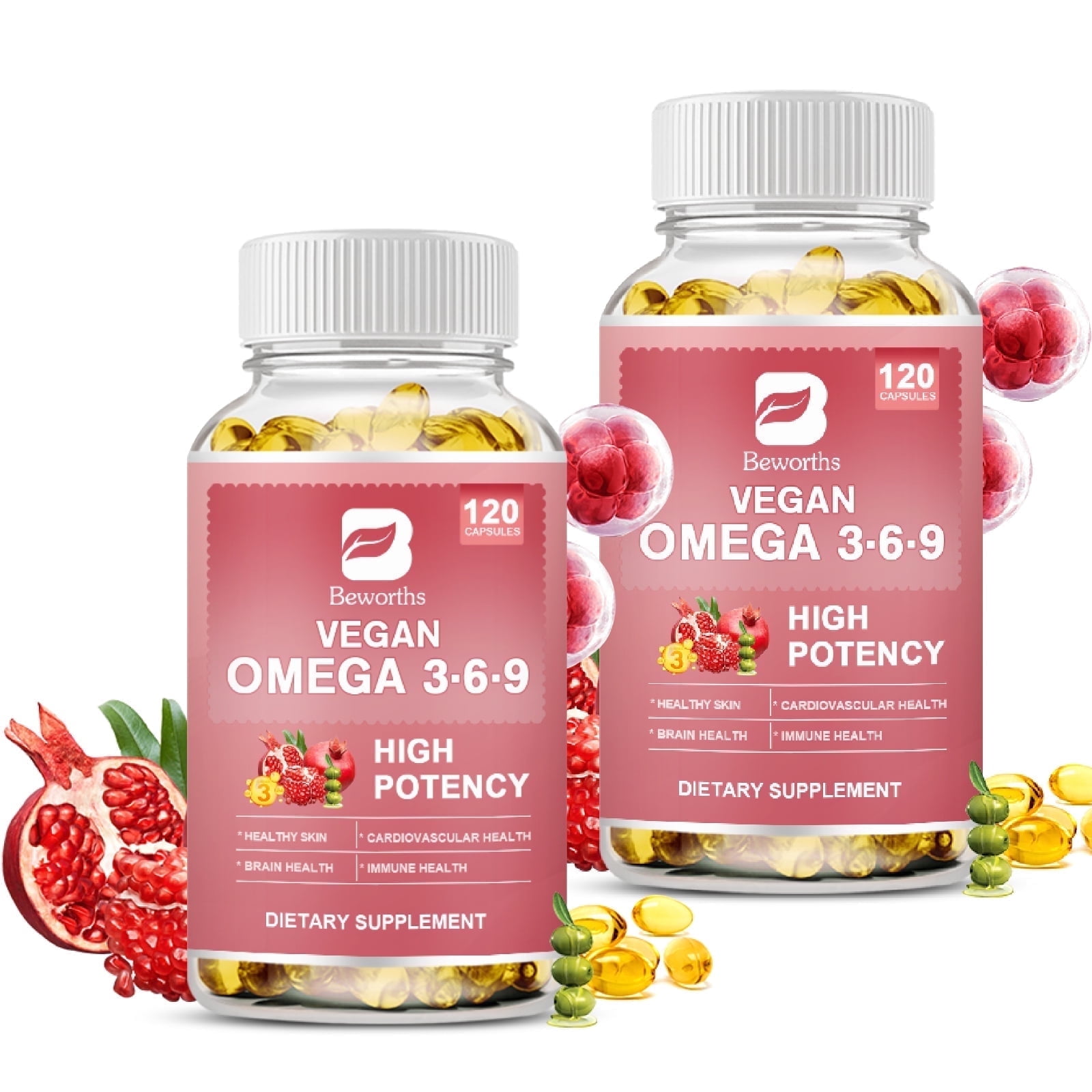(2 Pack) Omega 369 Oil Capsule Vegen Omega Blend Support Heart & Brain ...