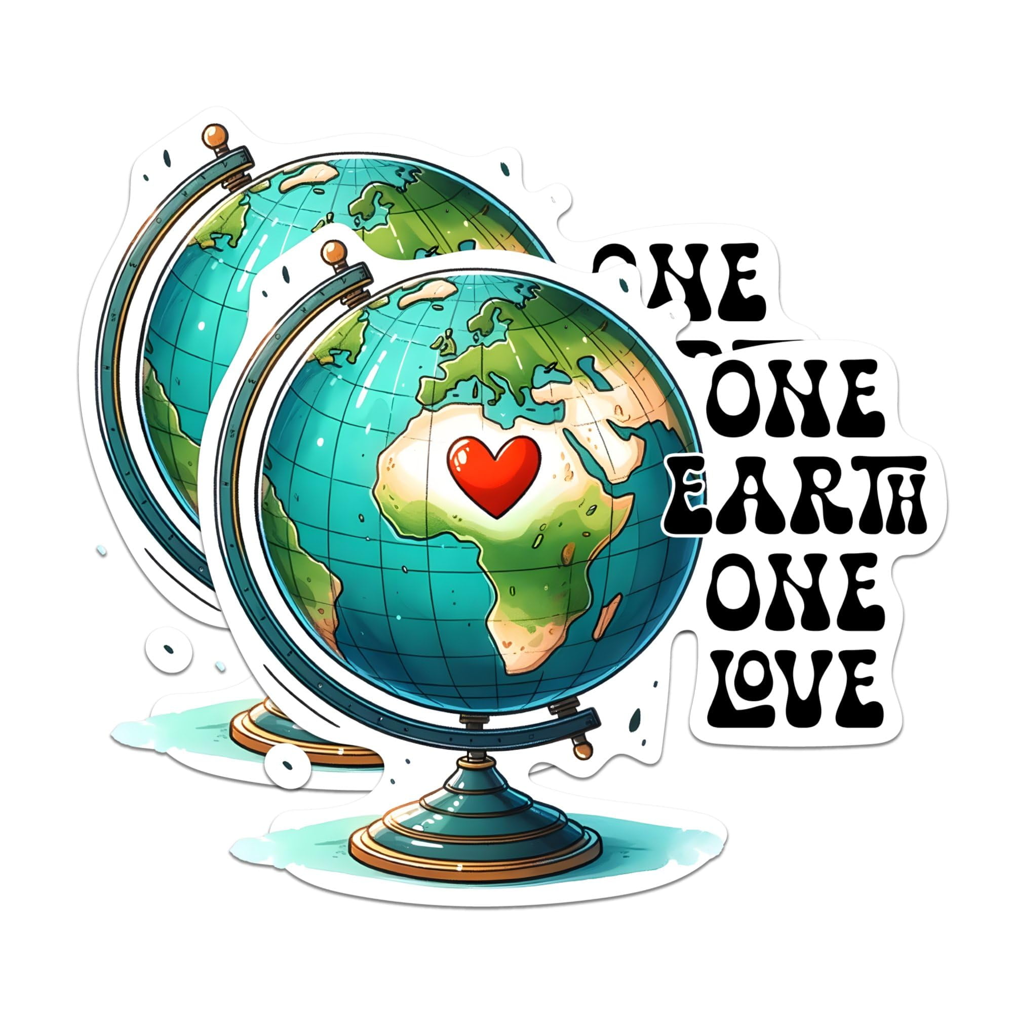 (2 Pack) One Earth One Love Stickers - Earth Day Earth Lover Eco ...
