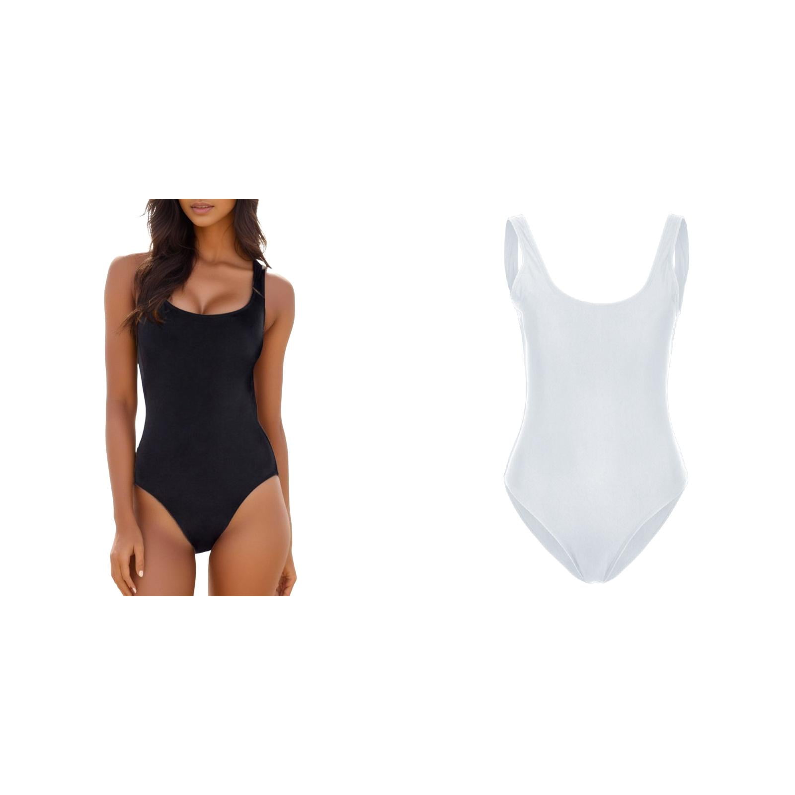 2-Pack,One Elastic Cut Retro Suits Swimwear Low Bathing High Piece ...