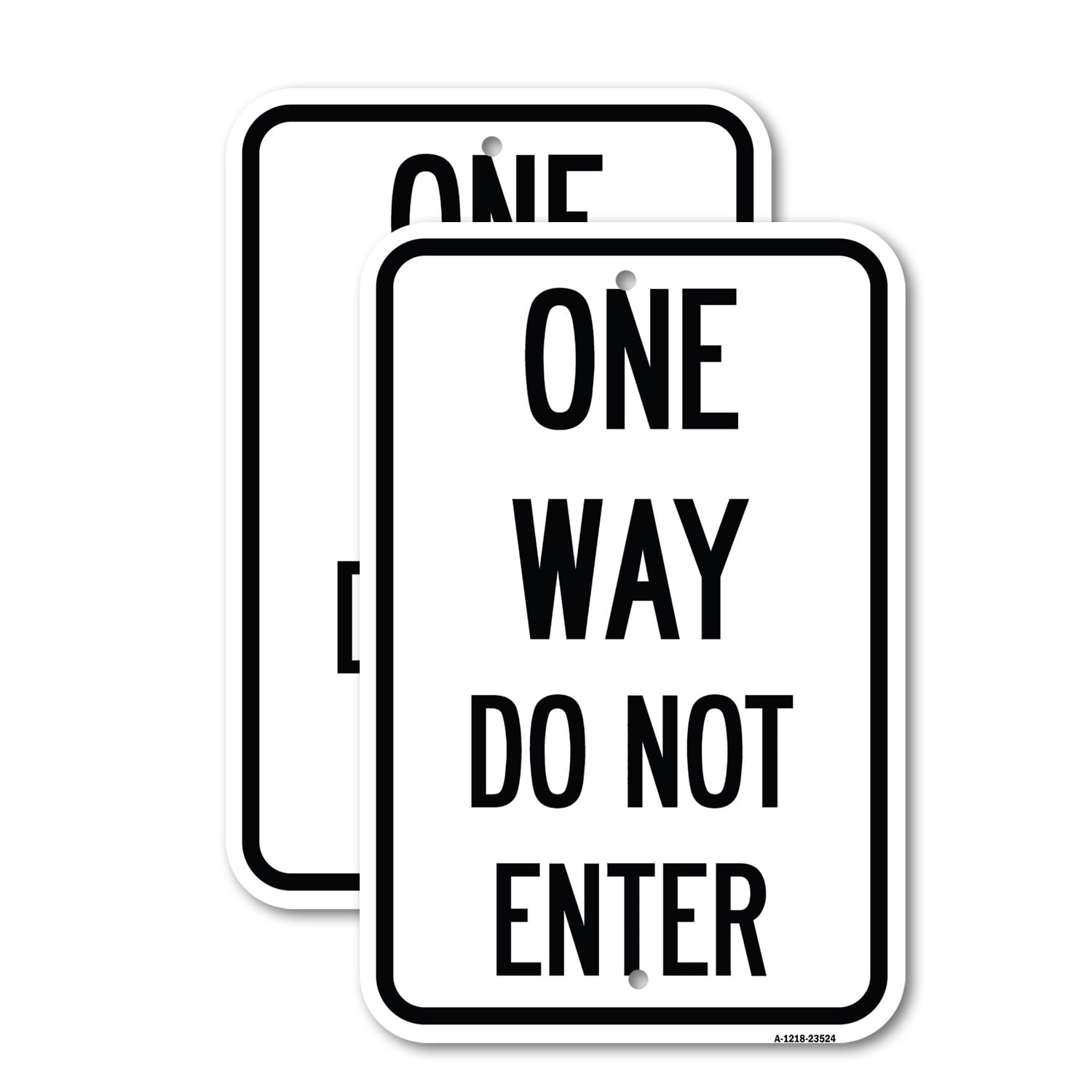 (2 Pack) One Way Do Not Enter | 12" X 18" Heavy-Gauge Aluminum Sign ...