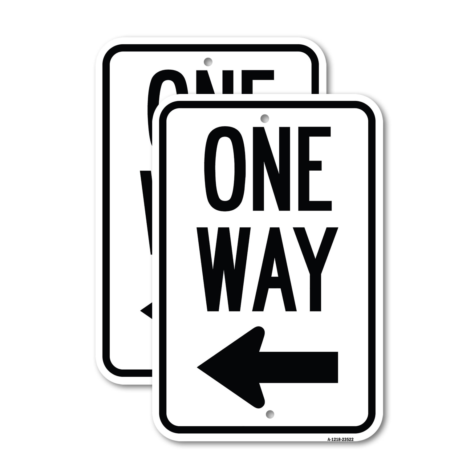(2 Pack) One Way Sign (Left Arrow) | 12" X 18" Heavy-Gauge Aluminum ...