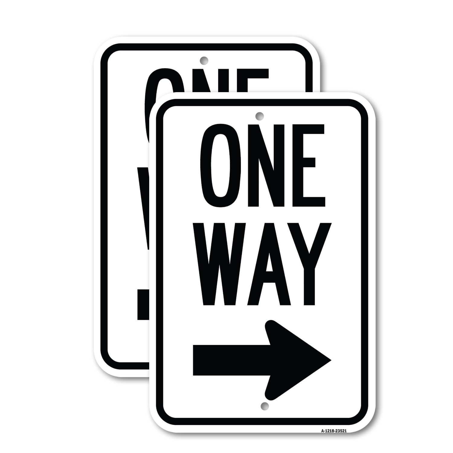 (2 Pack) One Way Sign (Right Arrow) | 12" X 18" Heavy-Gauge Aluminum Sign | Rust Free Aluminum ...