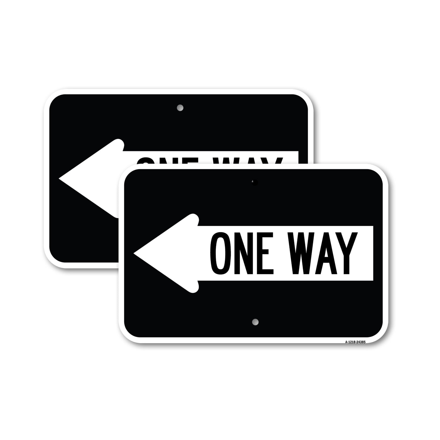 (2 Pack) One Way (With Left Arrow) | 12" X 18" Heavy-Gauge Aluminum ...