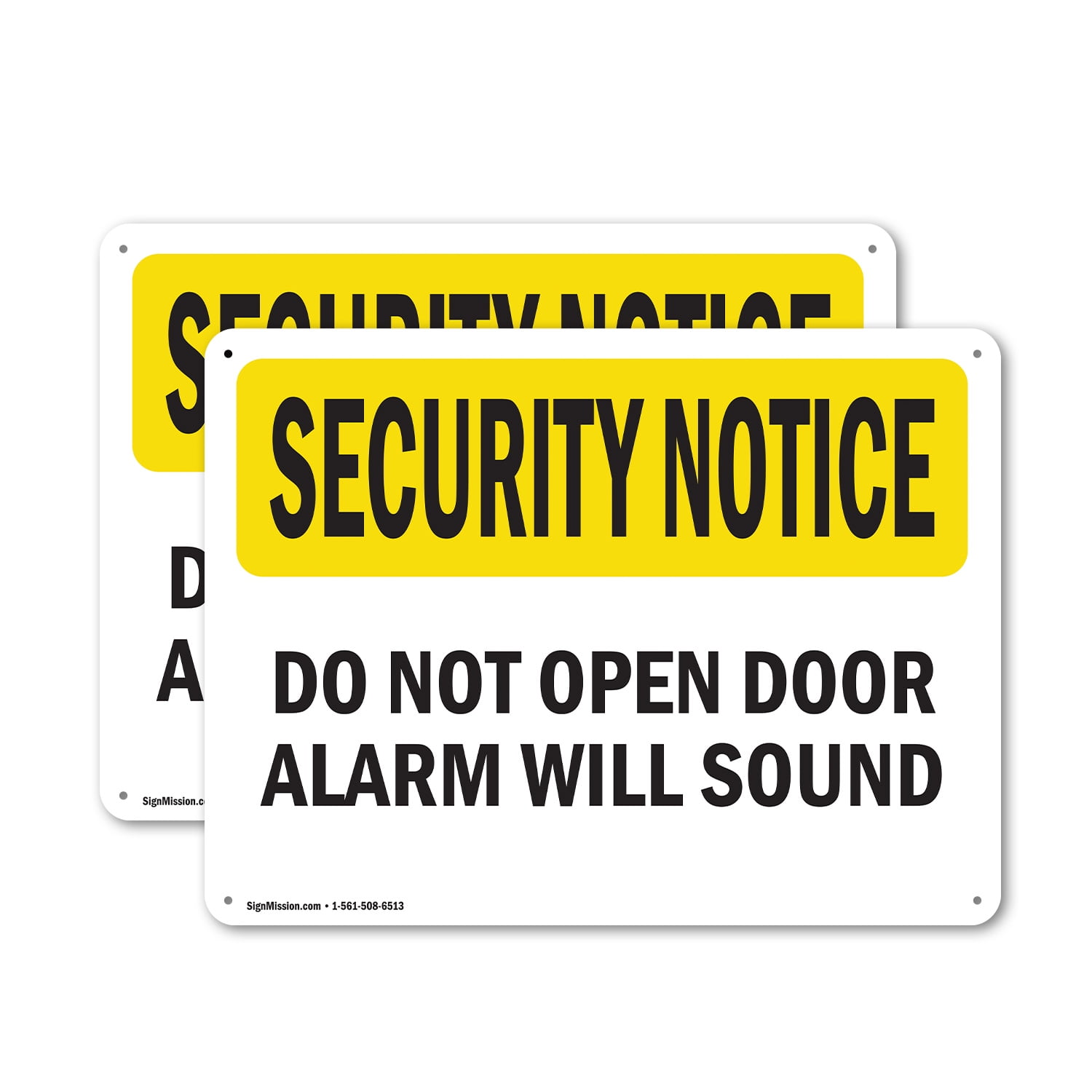 (2 Pack) Do Not Open Door Alarm Will Sound OSHA Security Notice Sign 10 ...