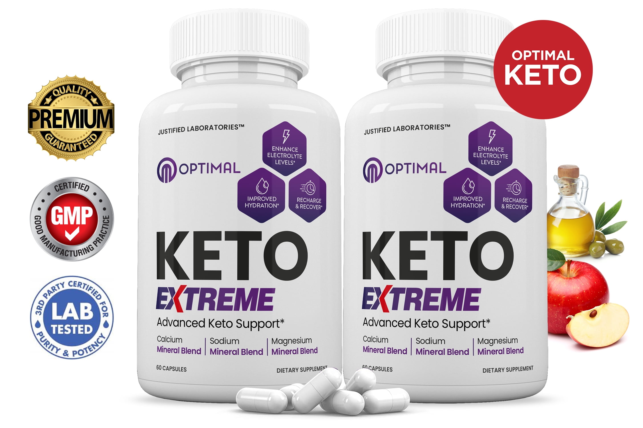 (2 Pack) Optimal Keto ACV Extreme Pills 1675mg Alternative to Gummies ...