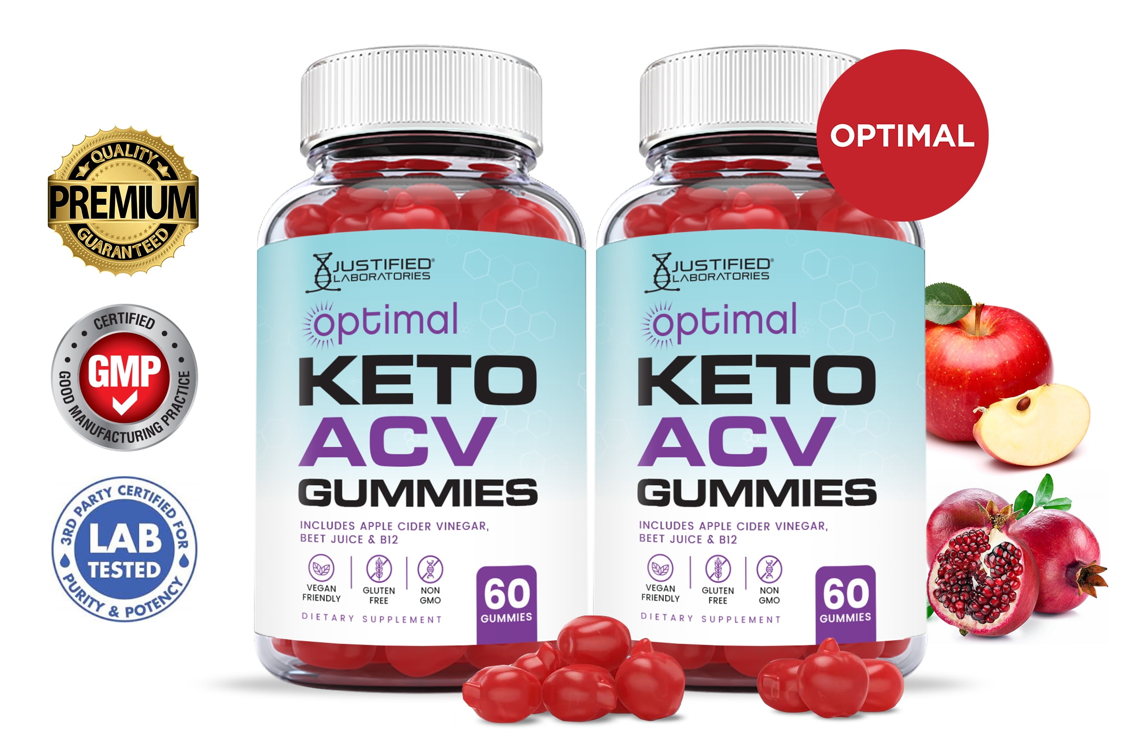 (2 Pack) Optimal Keto ACV Gummies 1000MG Dietary Supplement 120 Gummys ...