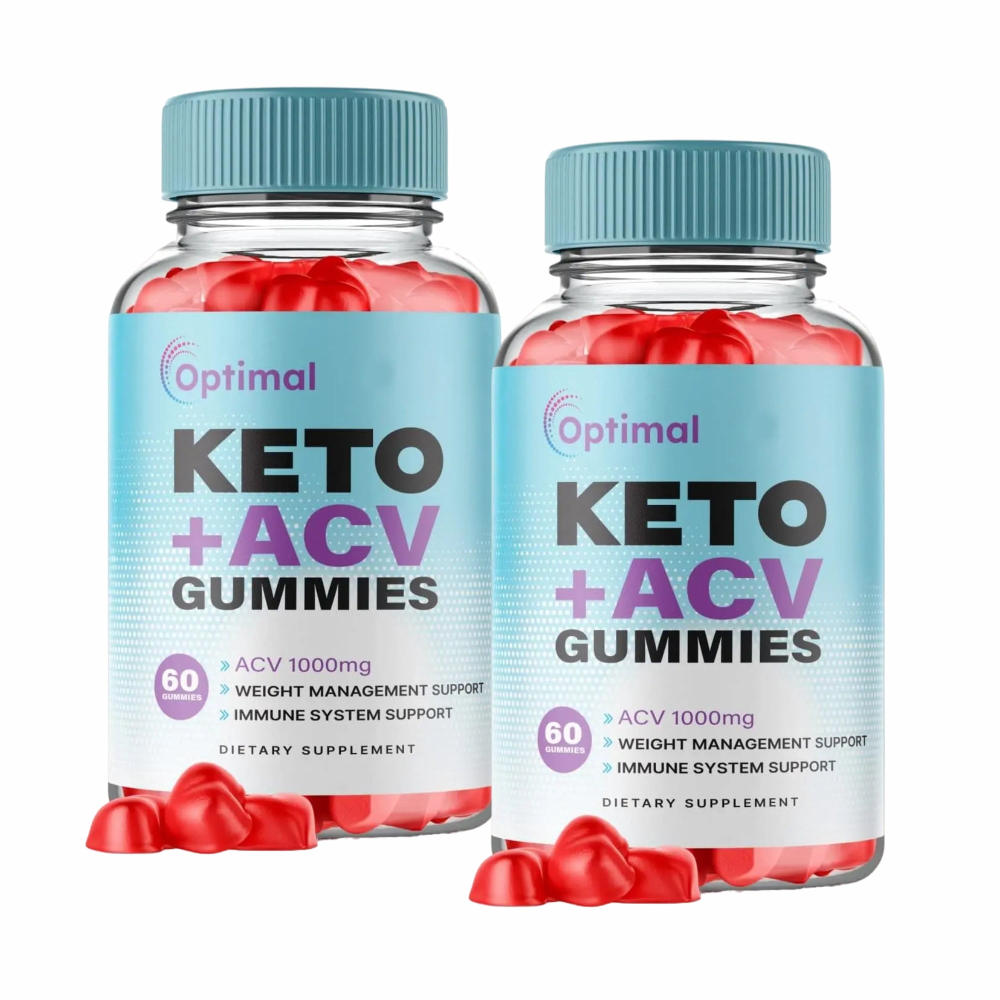 (2-Pack) Optimal Keto + ACV Gummies - Apple Cider Vinegar Advanced ...