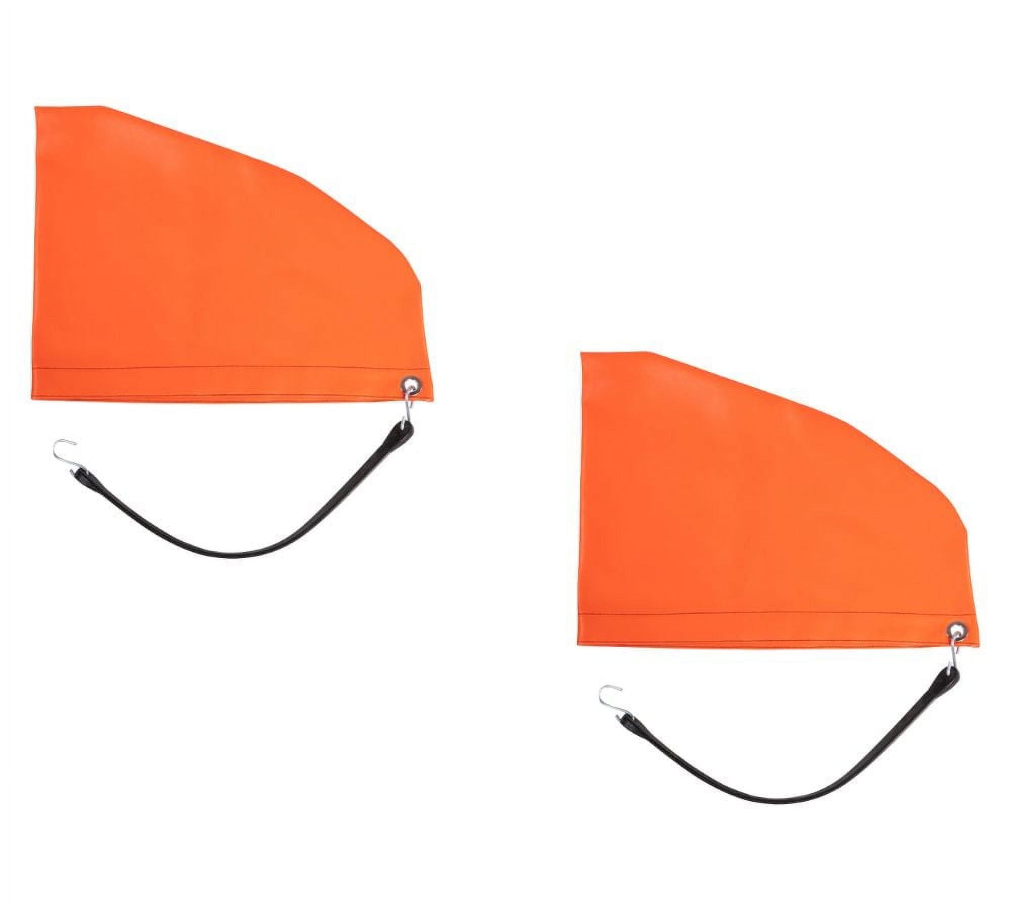 (2 Pack) Orange 12" Turbo Saver Exhaust Cover & 21" Rubber Snap Tie w/ Hook - Weather Resistant ...