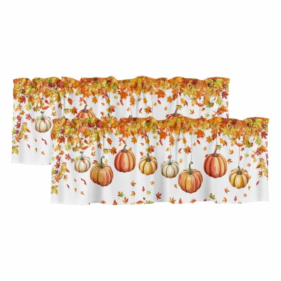 2 Pack Orange Fall Valances for Windows Bedroom Living Room Window ...