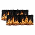2 Pack Orange Flames Valance for Window Neon Style Black Background ...