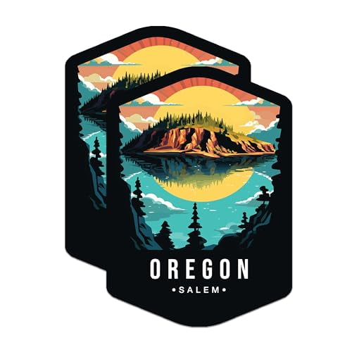 (2 Pack) Oregon State and Capitol Magnets - OR State Magnet - Choose ...