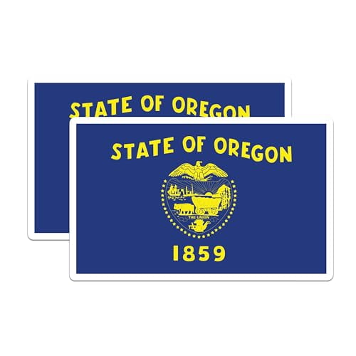 (2 Pack) Oregon State Flag Stickers - OR State Flag Sticker - Choose ...