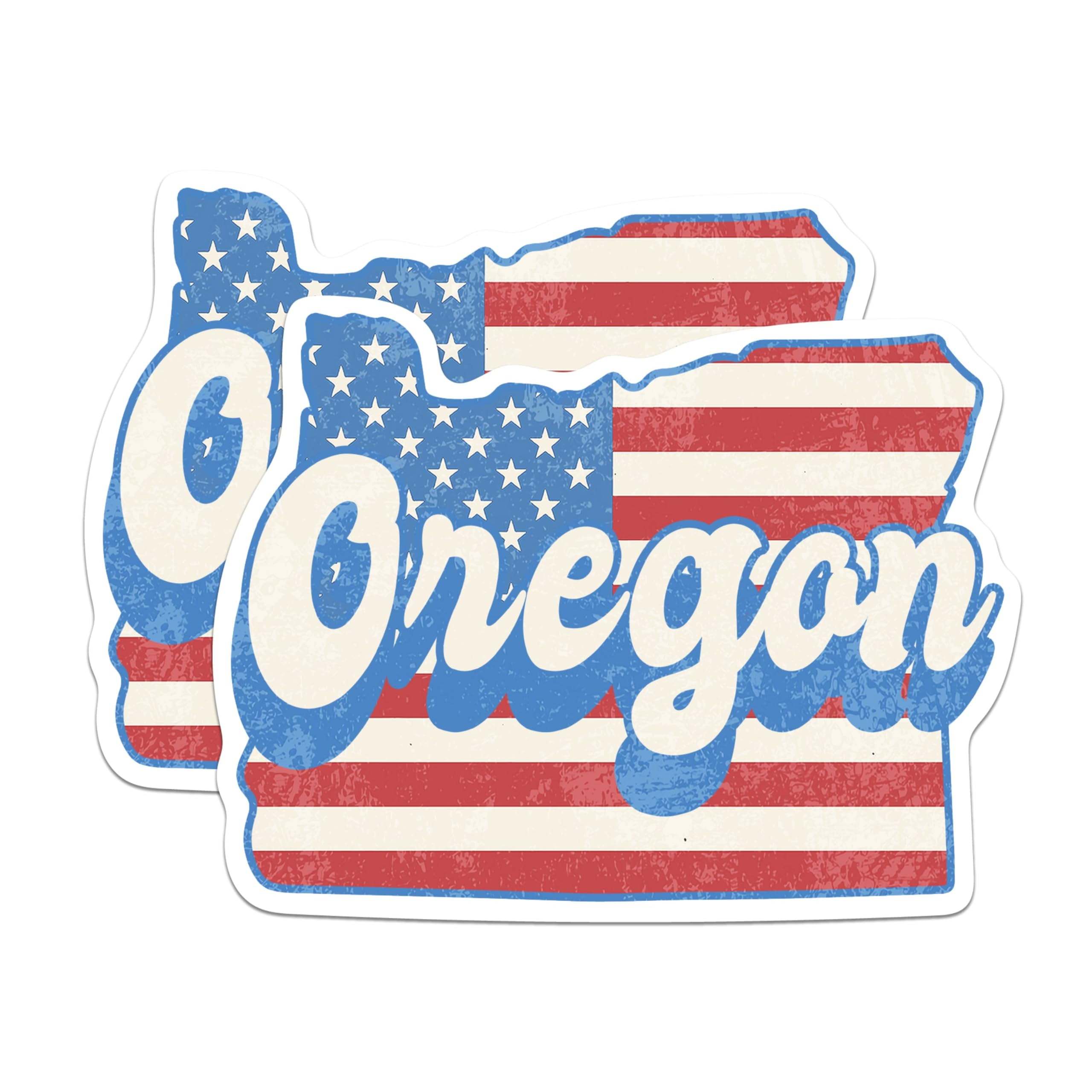 (2 Pack) Oregon State Outline Magnets - OR State Shape with USA Flag ...