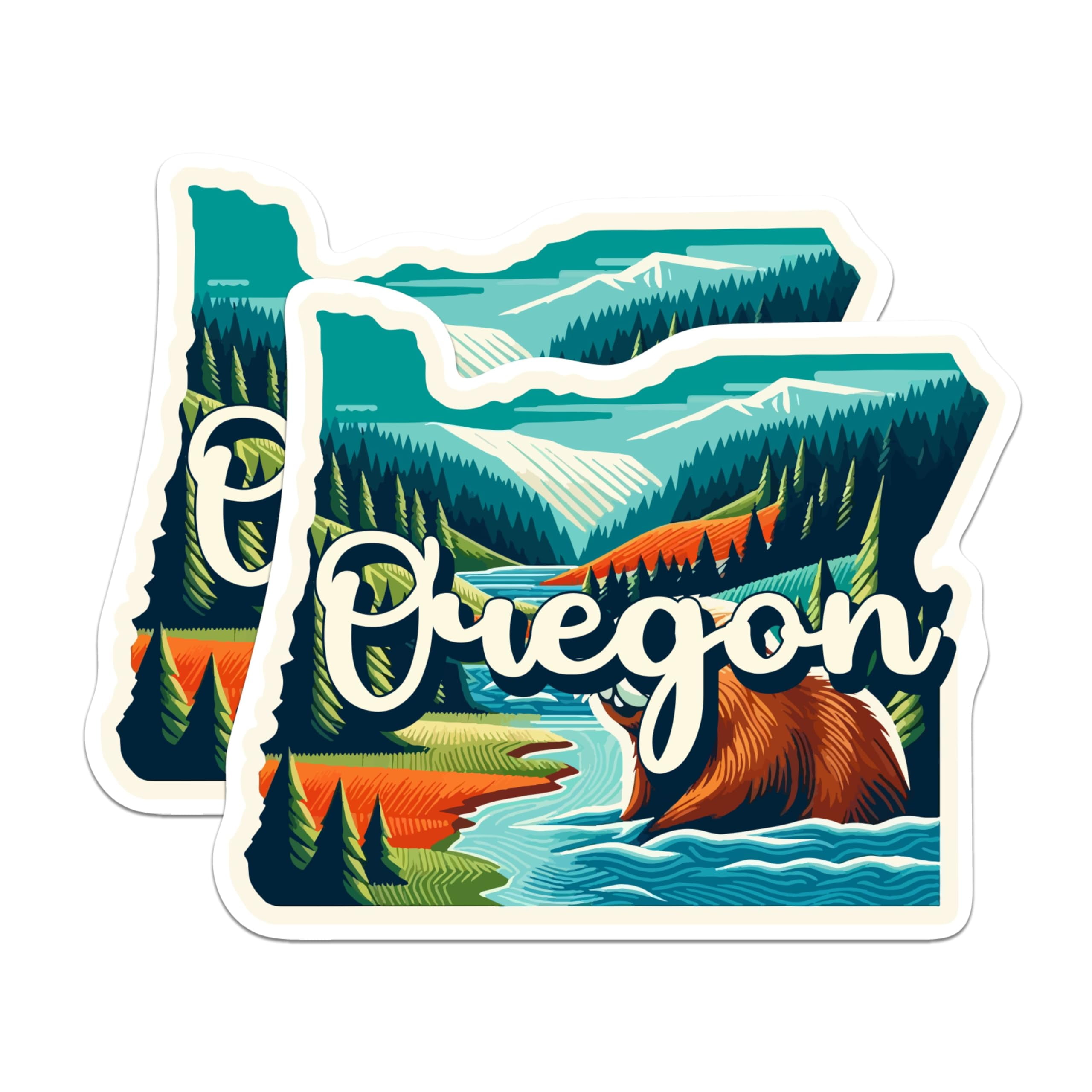 (2 Pack) Oregon State Shape Stickers - OR State Sticker - Choose from ...