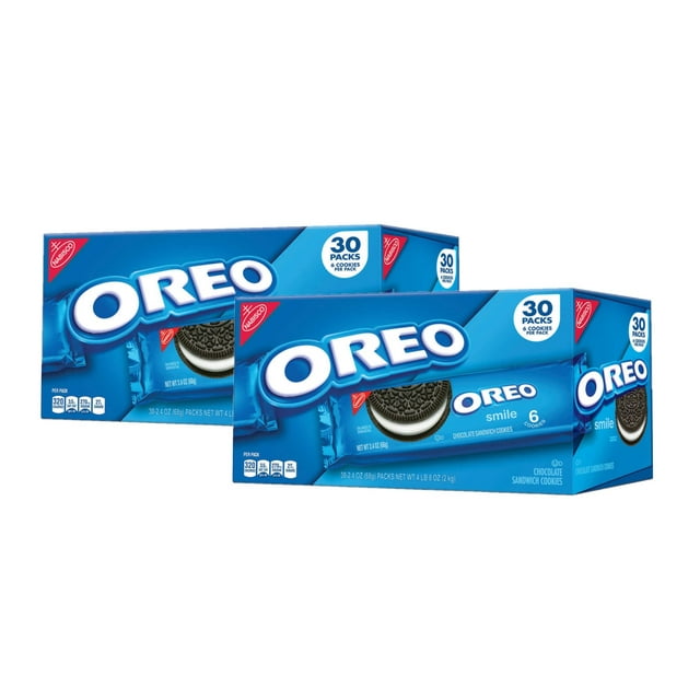 Oreo Original Chocolate Sandwich Cookies, Individual Food to Go, 2 Pack ...