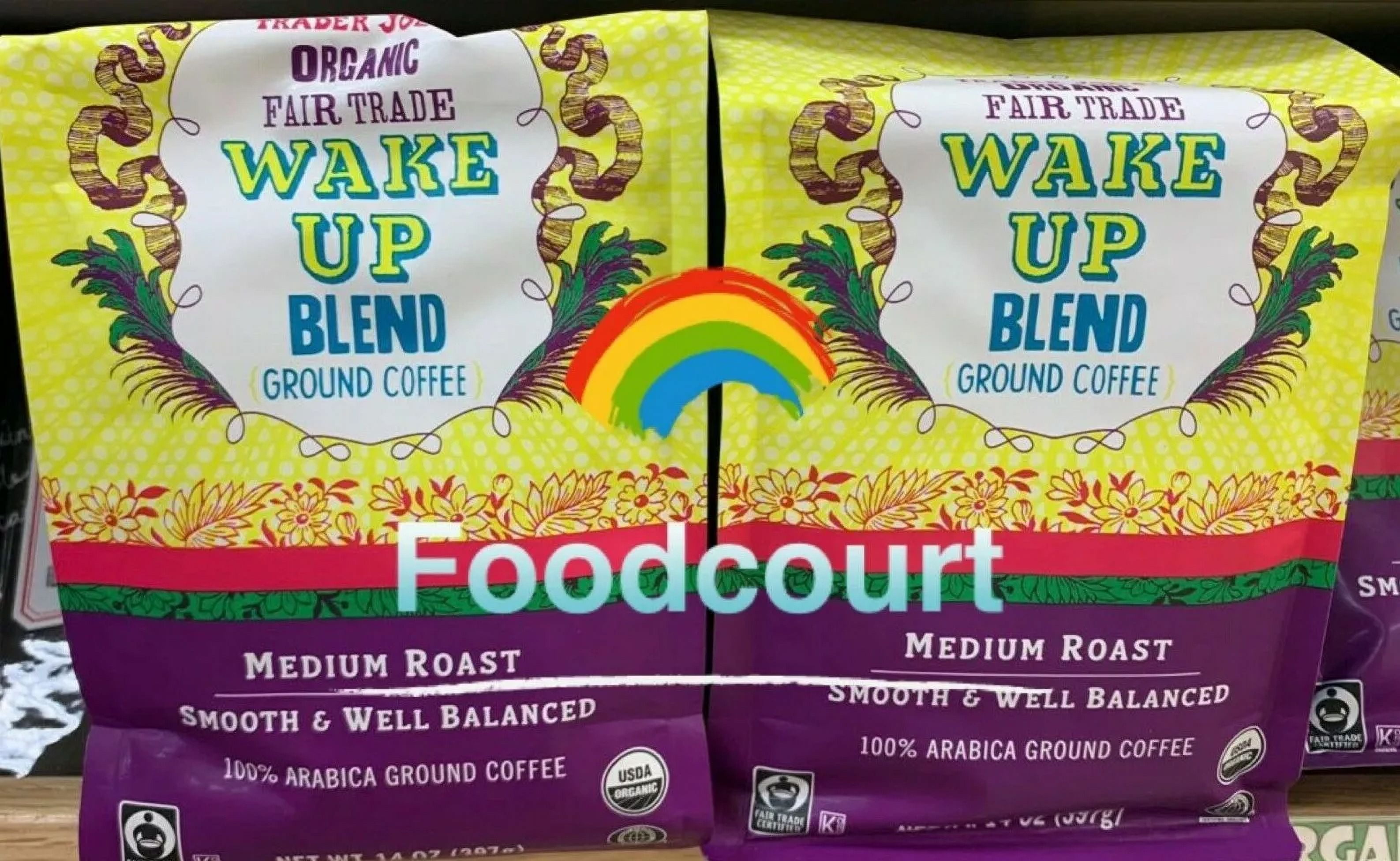 2 Pack Organic Fair Trade Wake Up Blend Ground Coffee - 14 OZ Each ...