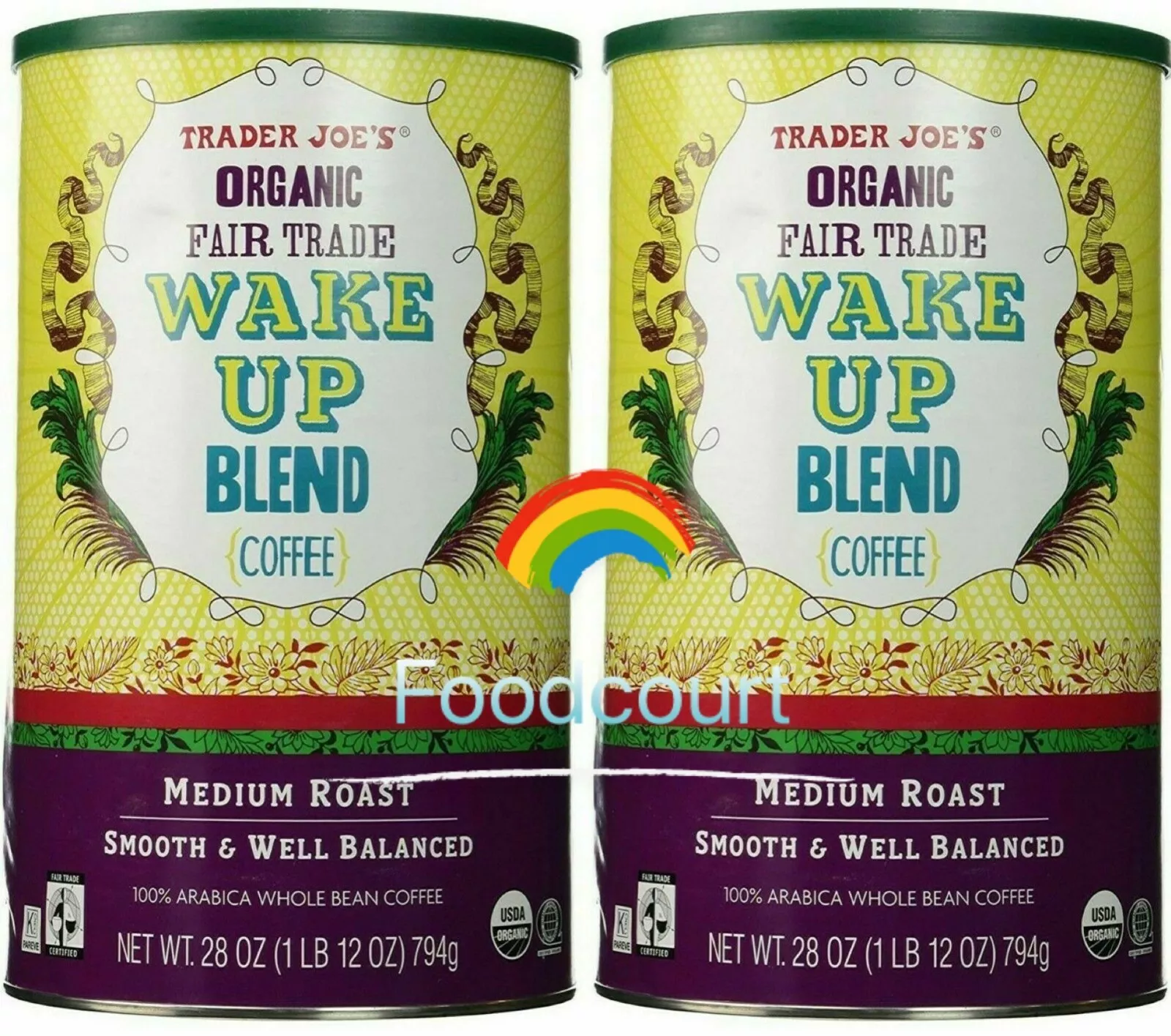 2 Pack Organic Fair Trade Wake Up Blend Coffee – 28 oz Each Pack (Total 56 oz) – Bold, Smooth ...
