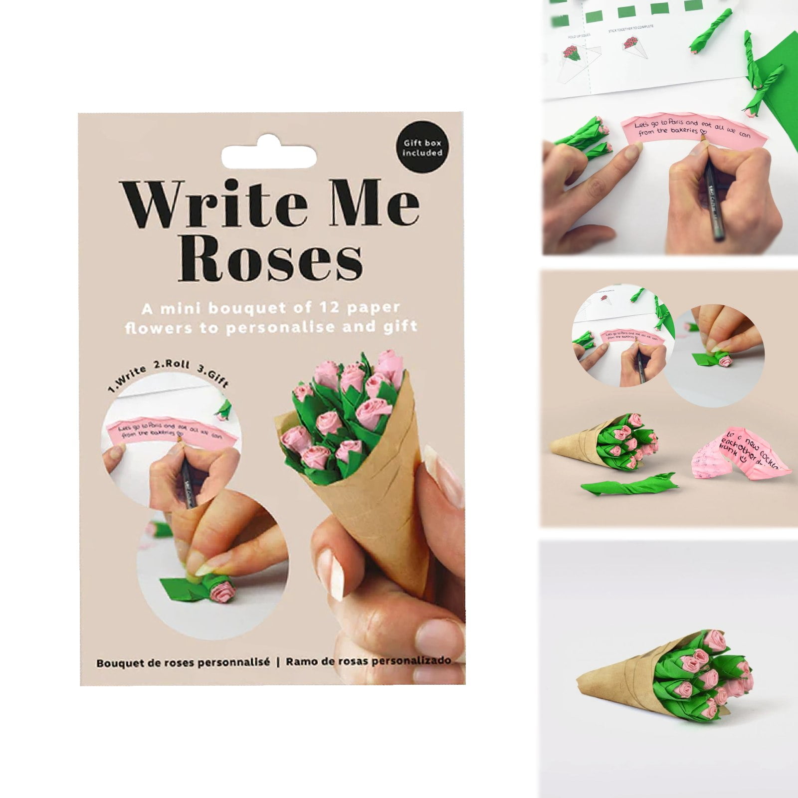 2 Pack Origami Write Me Roses Kit, 12 Sheets Origami Paper Roses, DIY ...