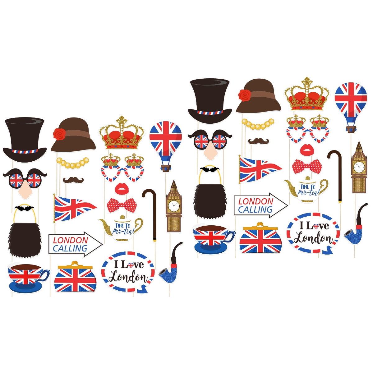 2 Pack Ornament National Day Photo Props England Flag UK Flag Photo ...