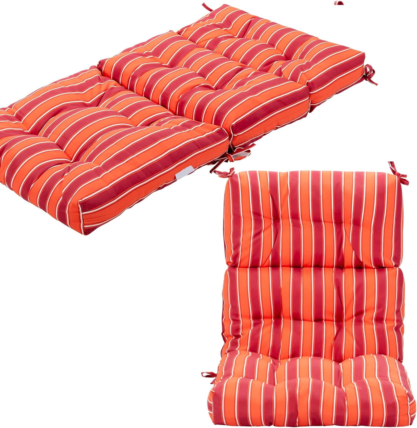 2 Pack Outdoor Chair Cushions 45" x 22" x 4.5", High Back Tufted Seat ...