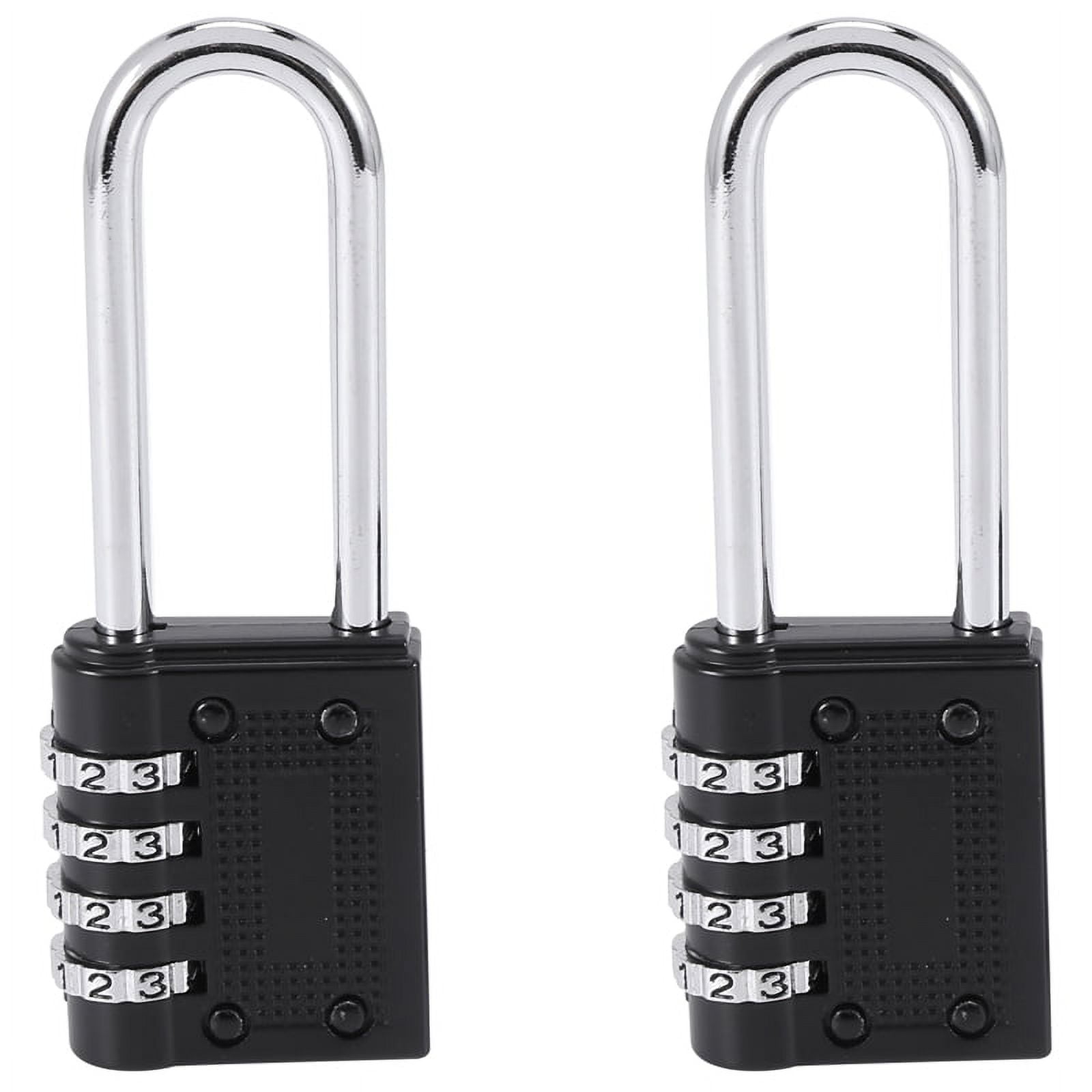 2 Pack Outdoor Combination Padlock Long Shackle Lock 6.5cm Shackle ...