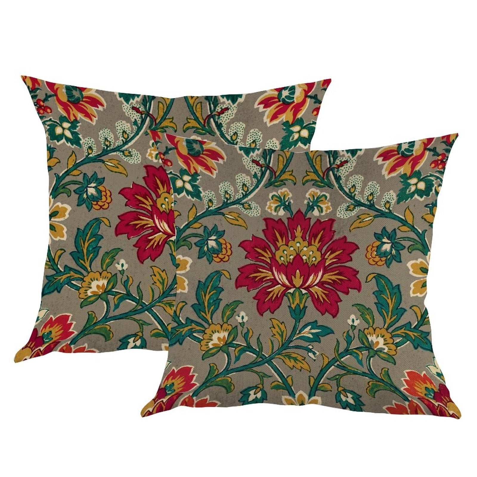 2 Pack Outdoor Decorative Throw Pillow Covers, Square Waterproof ...