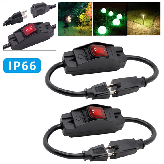 2-Pack Outdoor Extension Cord with Switch On/Off Waterproof Switch 3 Prong USA - Walmart.com