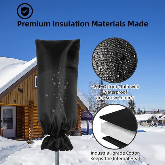 2 Pack Outdoor Faucet Covers for Winter, 13" W x 25" H Sprinkler Freeze ...
