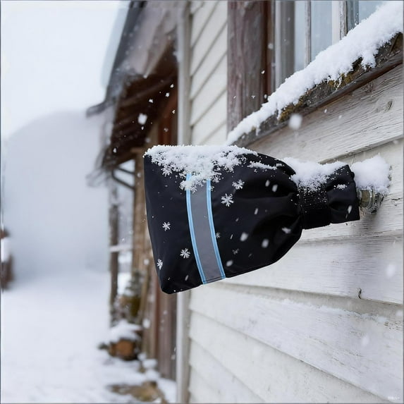 2 Pack Outdoor Faucet Covers for Winter, 6.7" x 8.3" Faucet Covers for Winter with Reflective ...