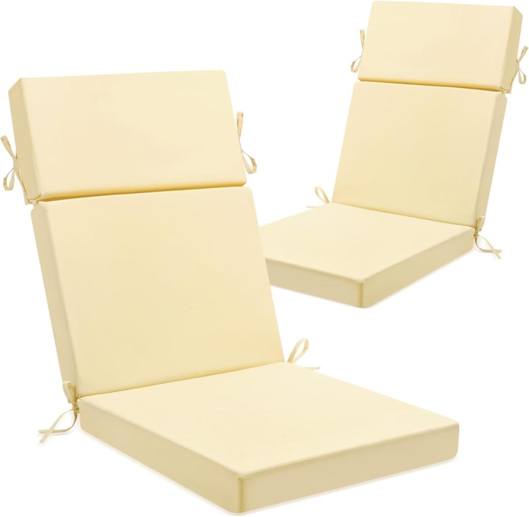 2 Pack Outdoor High Back Chair Cushion, 44 x 20 inches Patio Chair ...