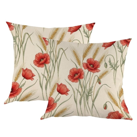 2 Pack Outdoor Pillow Cases, Square Waterproof Pillowcases for Patio ...