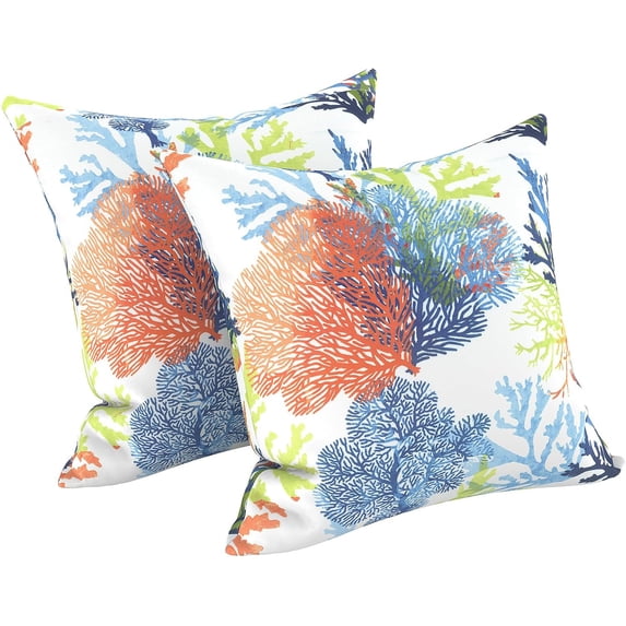 2 Pack Outdoor Pillow Covers ONLY 18x18 Inch, Water-Repellent Square ...