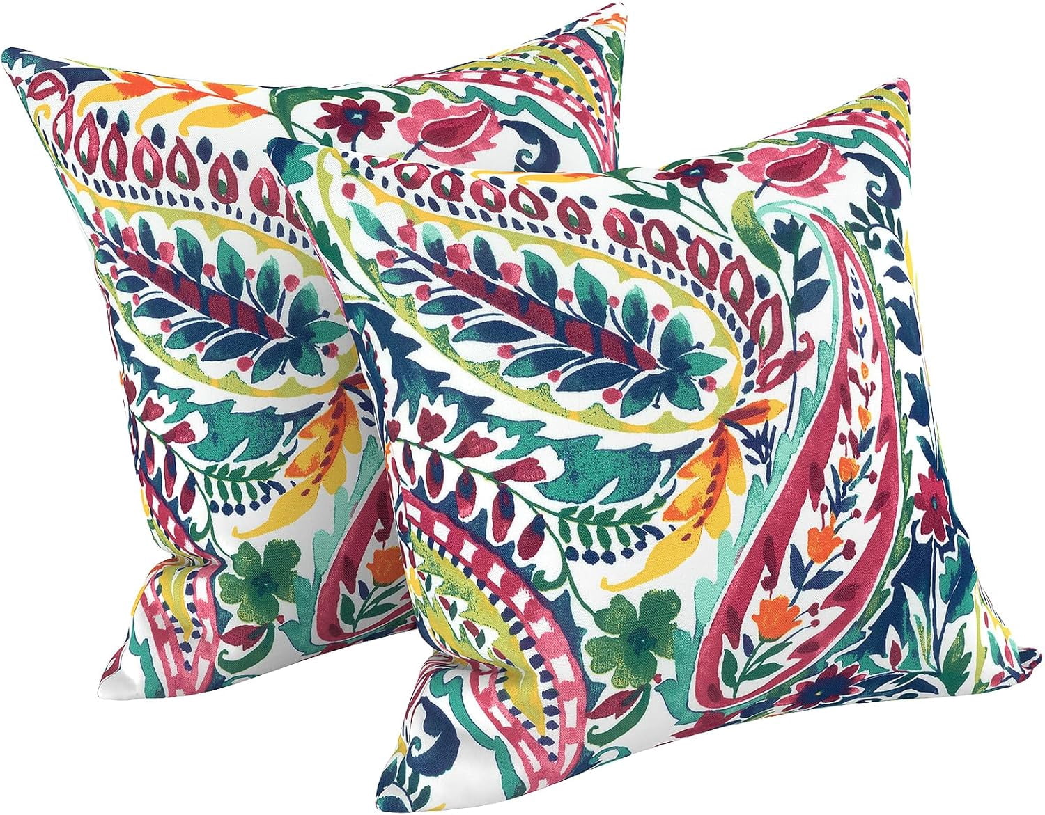2 Pack Outdoor Pillow Covers ONLY 18x18 Inch, Water-Repellent Square ...