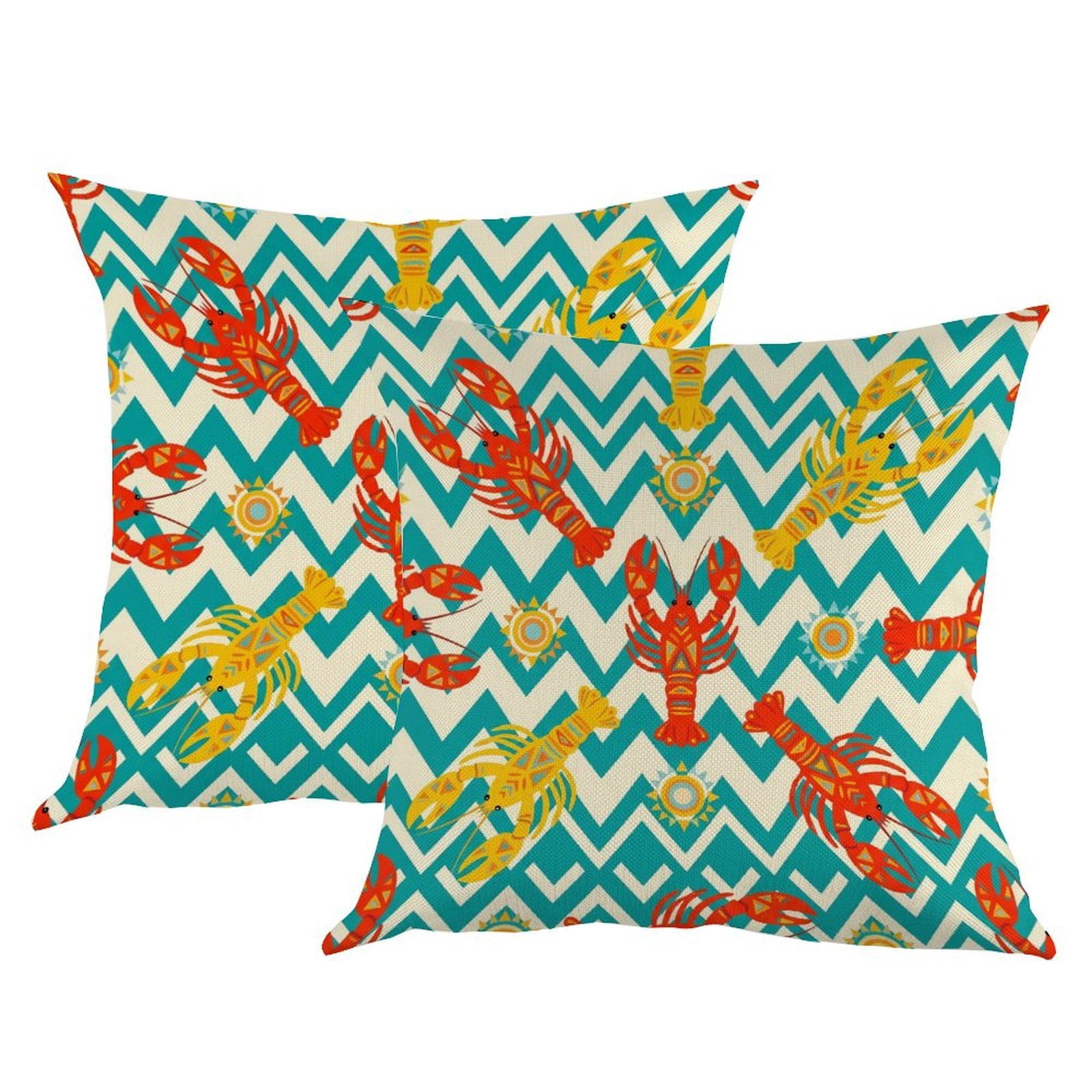 2 Pack Outdoor Pillowcases, Square Waterproof Throw Pillow Cases for ...