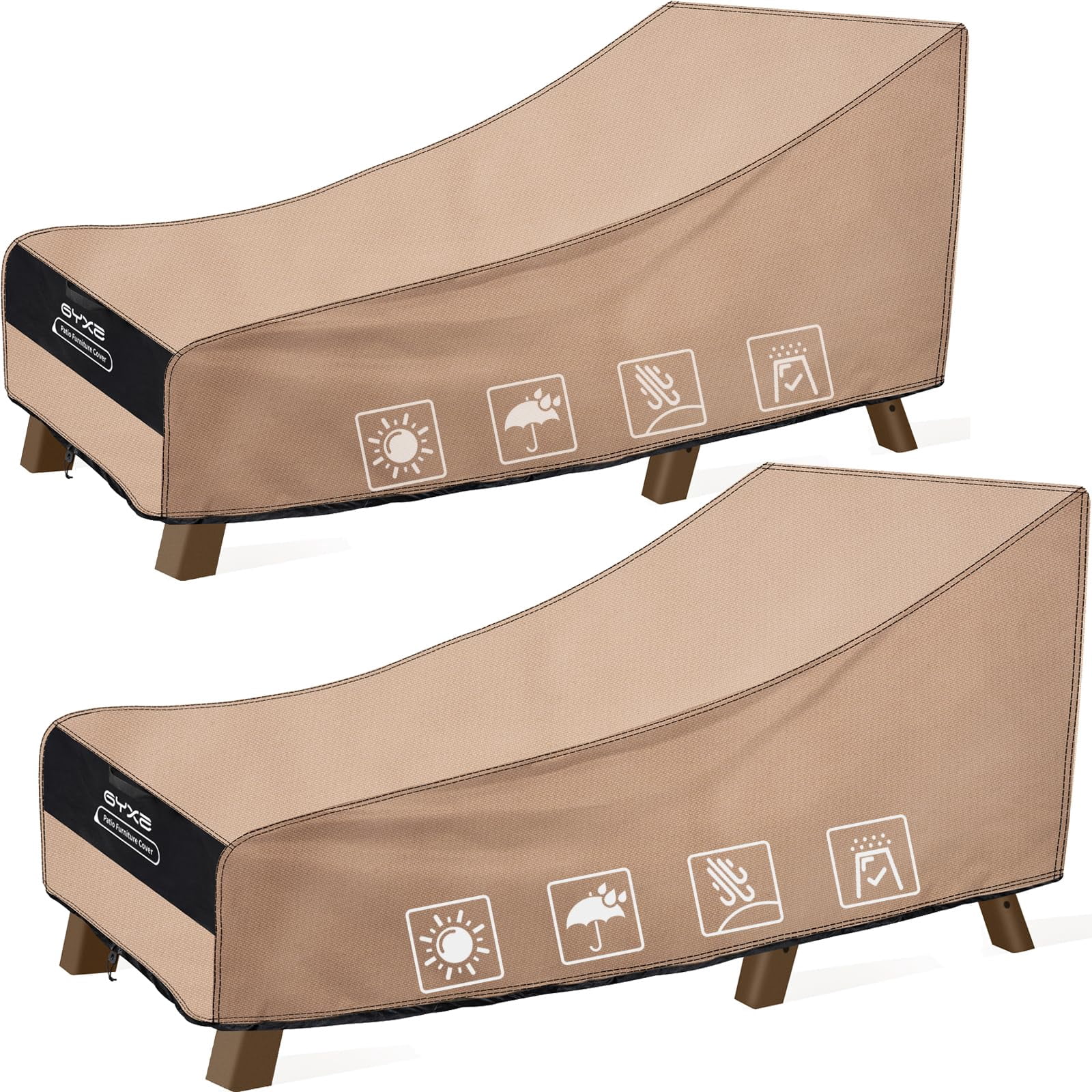 2 Pack Outdoor Pool Lounge Chair Cover-Outdoor Patio Chaise Lounge ...
