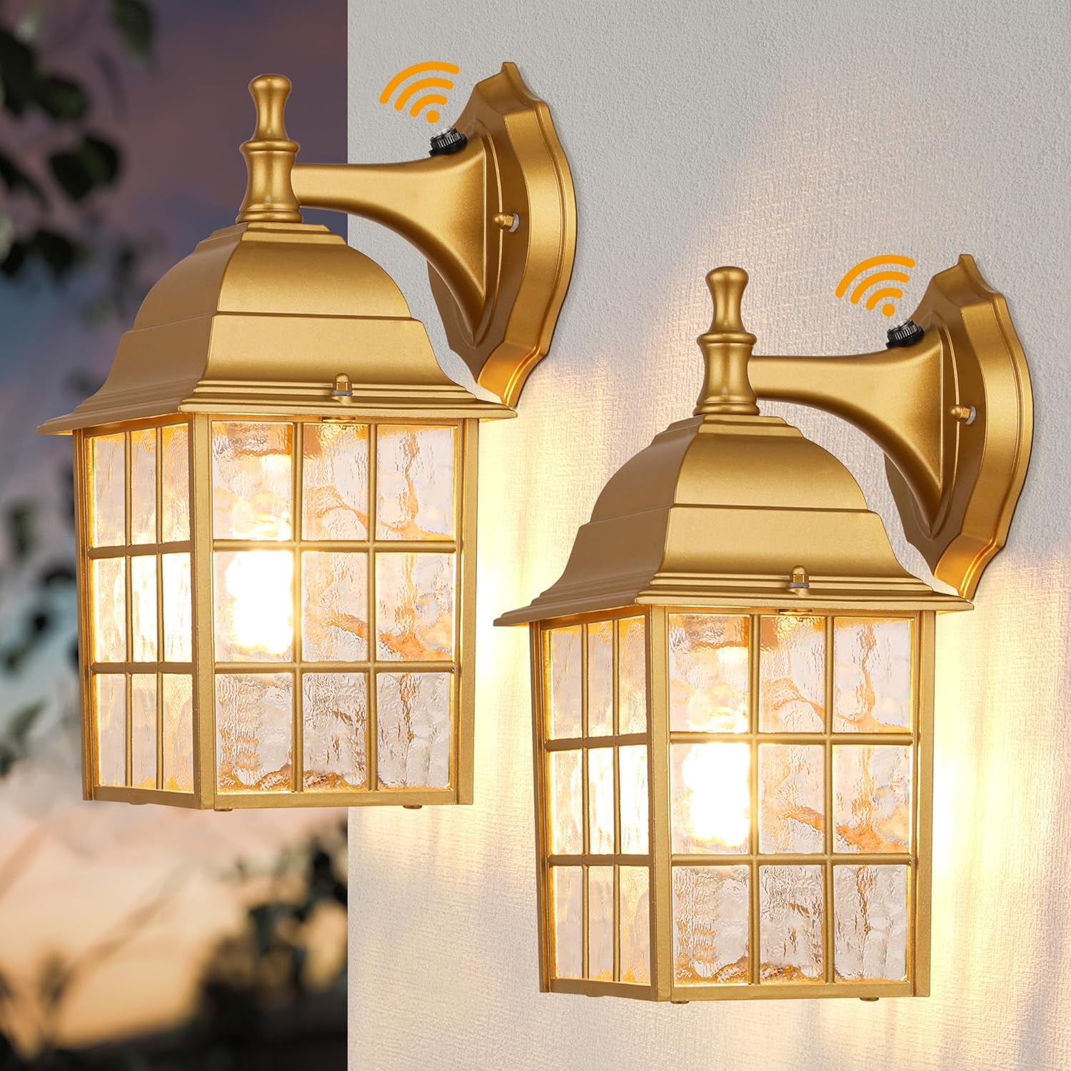 2-Pack Outdoor Porch Light Fixtures with Photocell Sensor, Dusk To Dawn Wall Mount Exterior ...