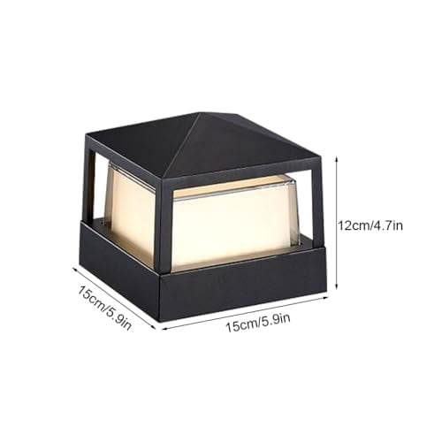 2 Pack Outdoor Post Cap Light Fence Deck Driveway Column Cap Lamp ...