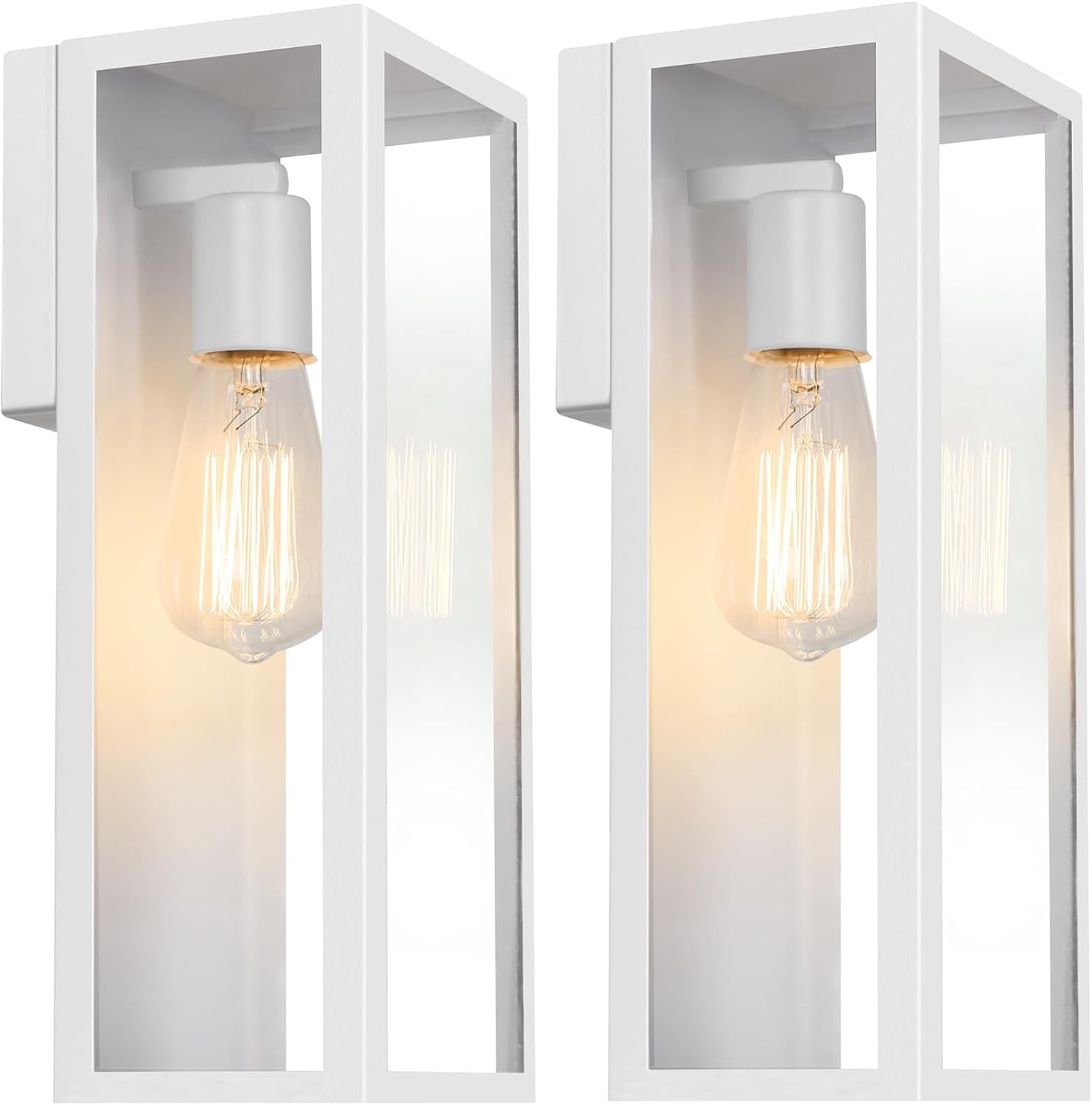 2-Pack Outdoor Wall Lanterns, Waterproof Exterior Wall Sconce with ...