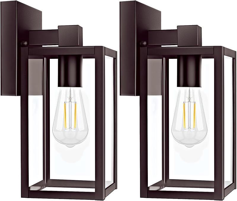2-Pack Outdoor Wall Light Fixtures, Brown Waterproof Anti-Rust Exterior ...