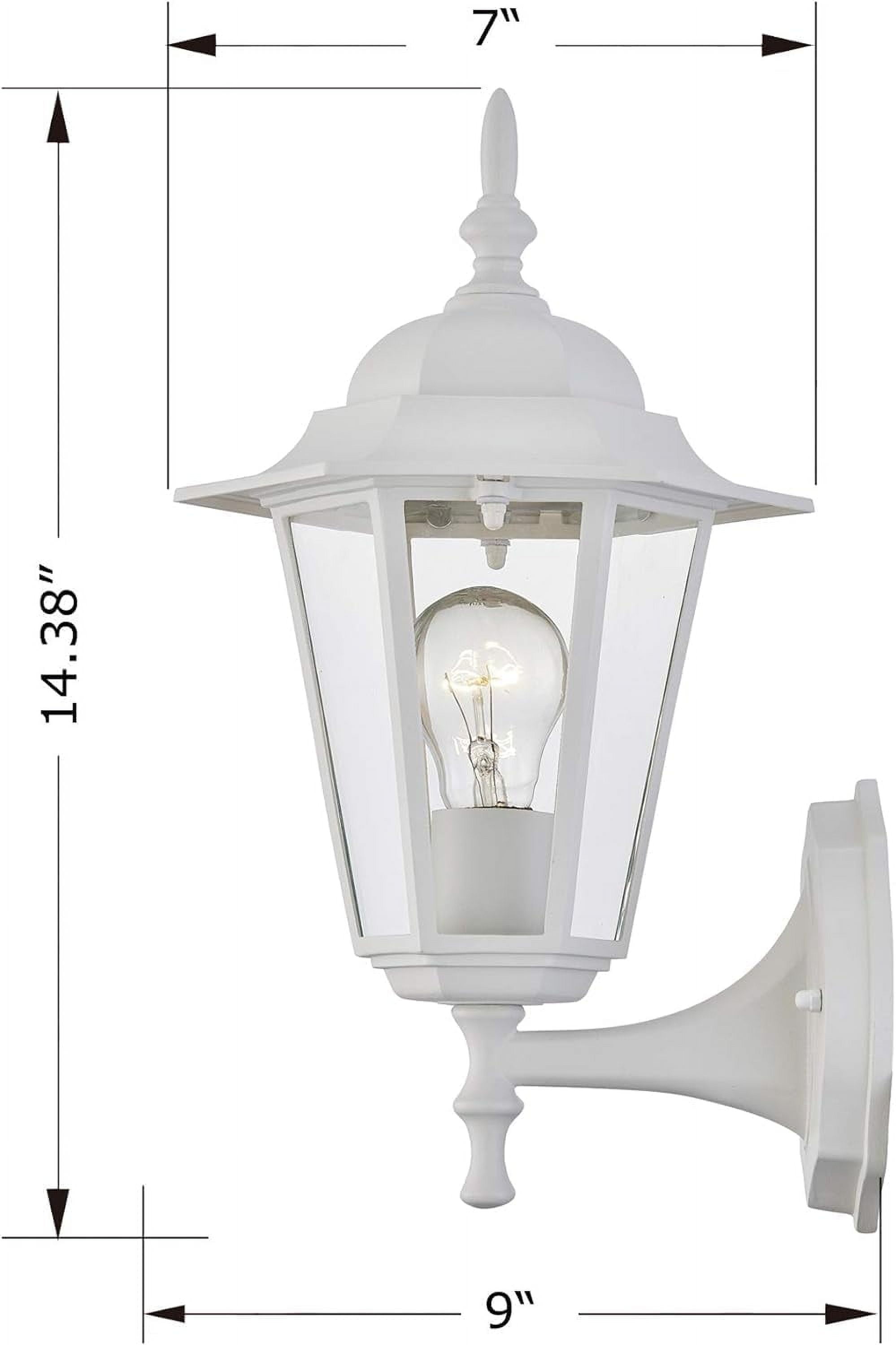 2 Pack Outdoor Wall Light, White Wall Sconce for House Porch Lighting ...