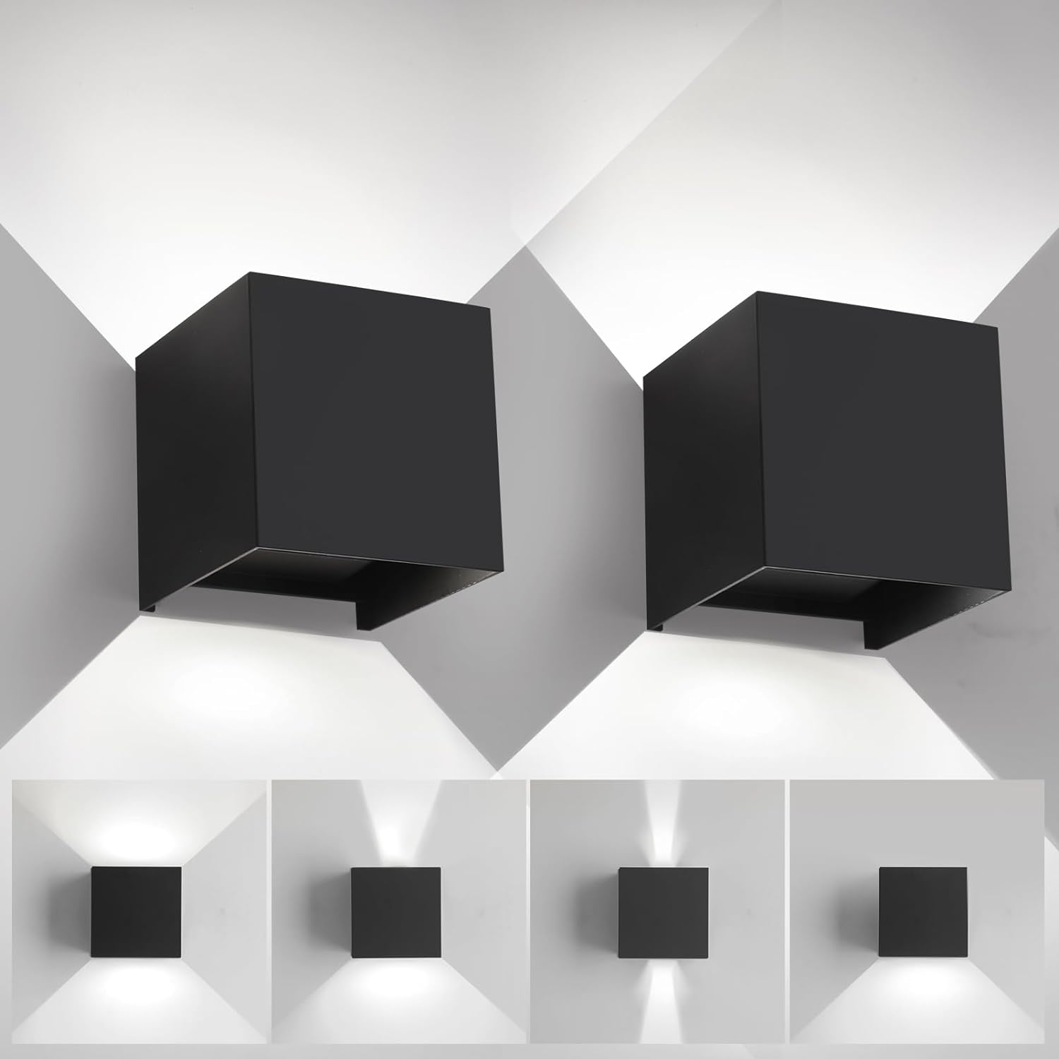 2 Pack Outdoor Wall Lights Sconces Exterior/Interior Up and Down Lights ...