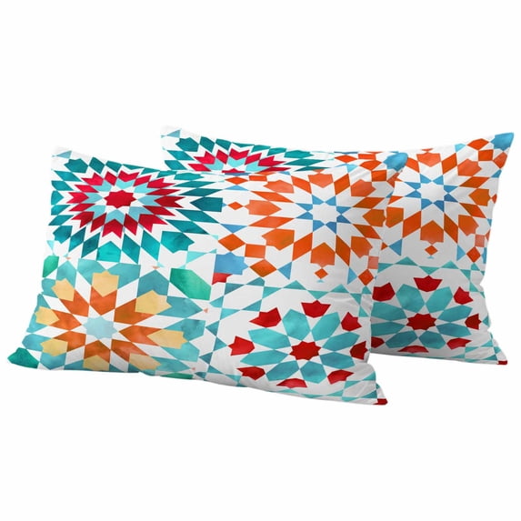 2 Pack Outdoor Waterproof Throw Pillow Covers,Abstract Bohemian Tribal ...